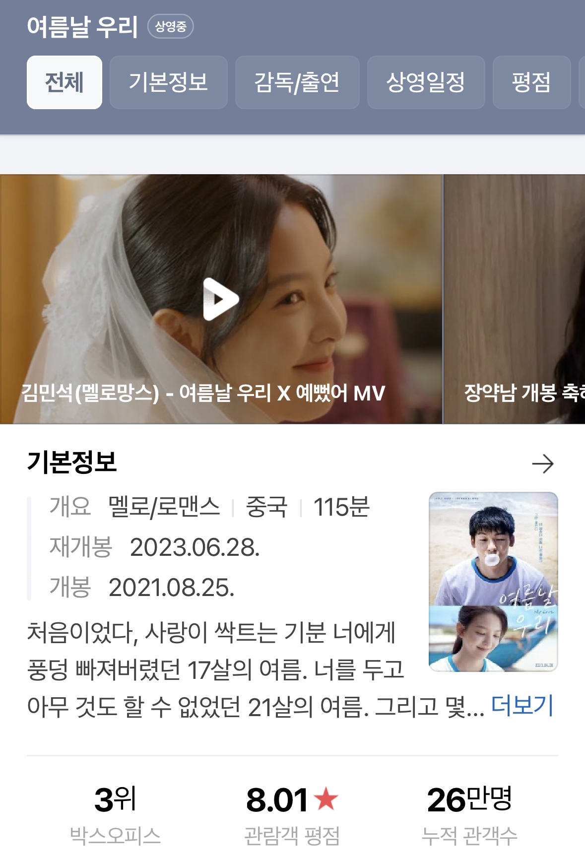 더쿠 - 무섭게 역주행 중인 너의 결혼식 리메이크작 ‘여름날 우리’